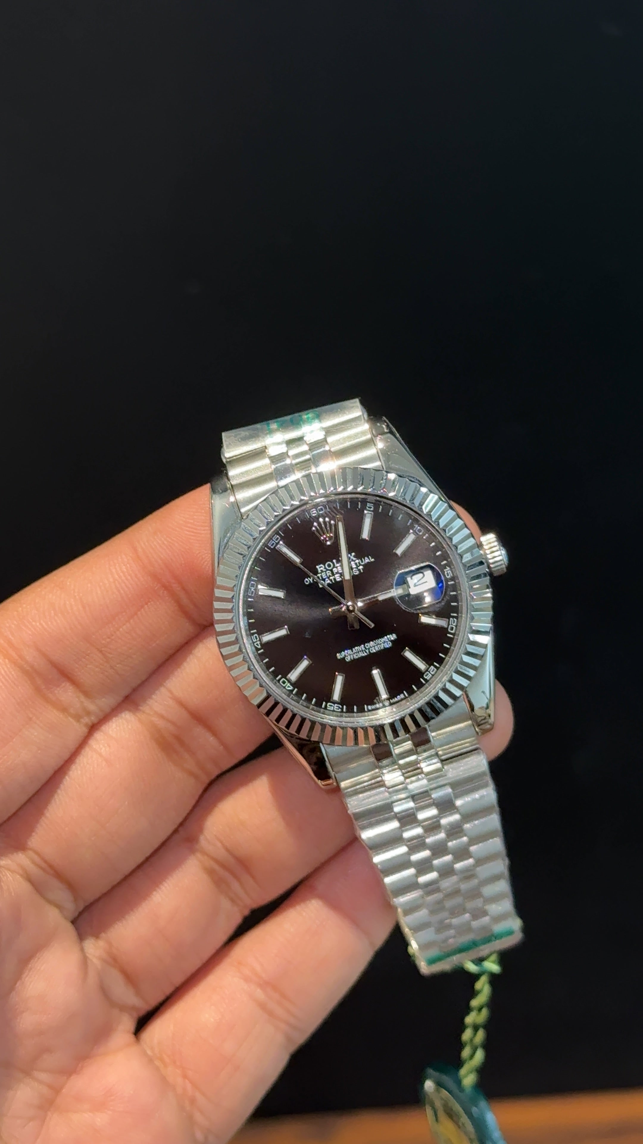 DateJust | Silver Chain | Black Dial – twentyfour