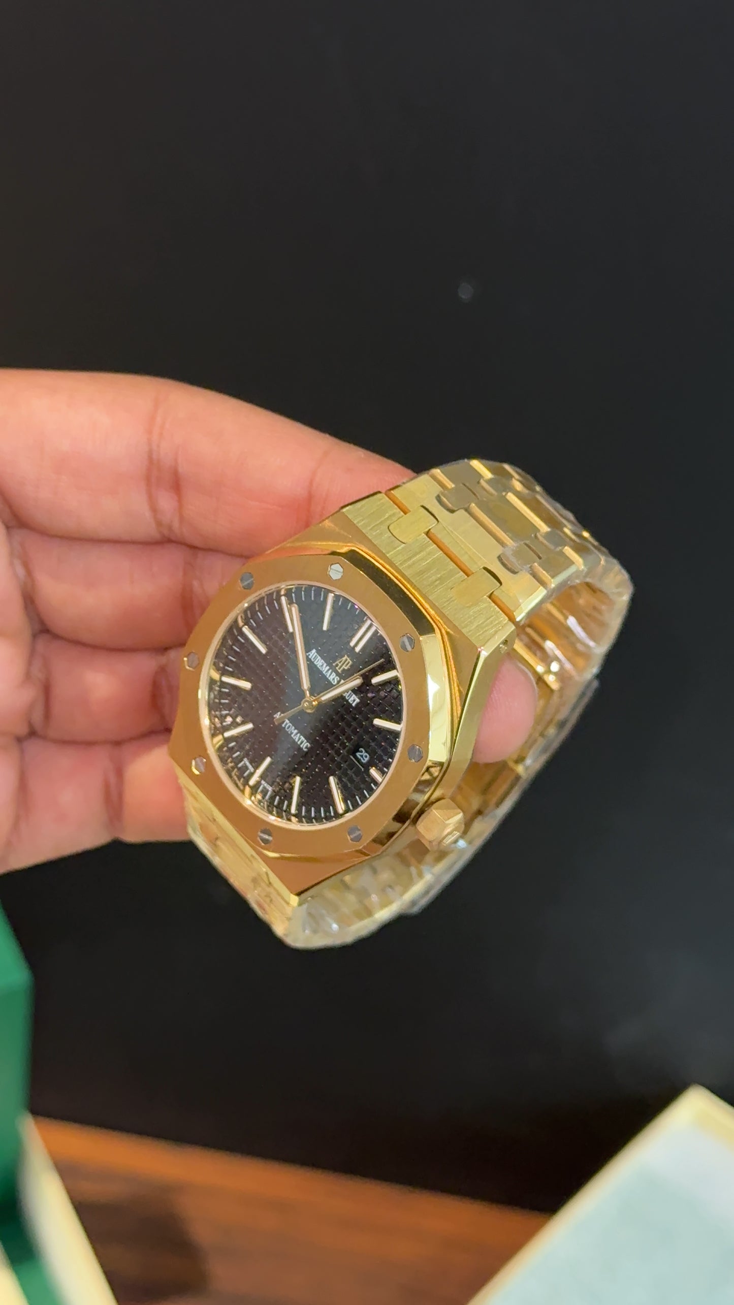AP | Auto | Gold Chain | Black Box Dial – twentyfour